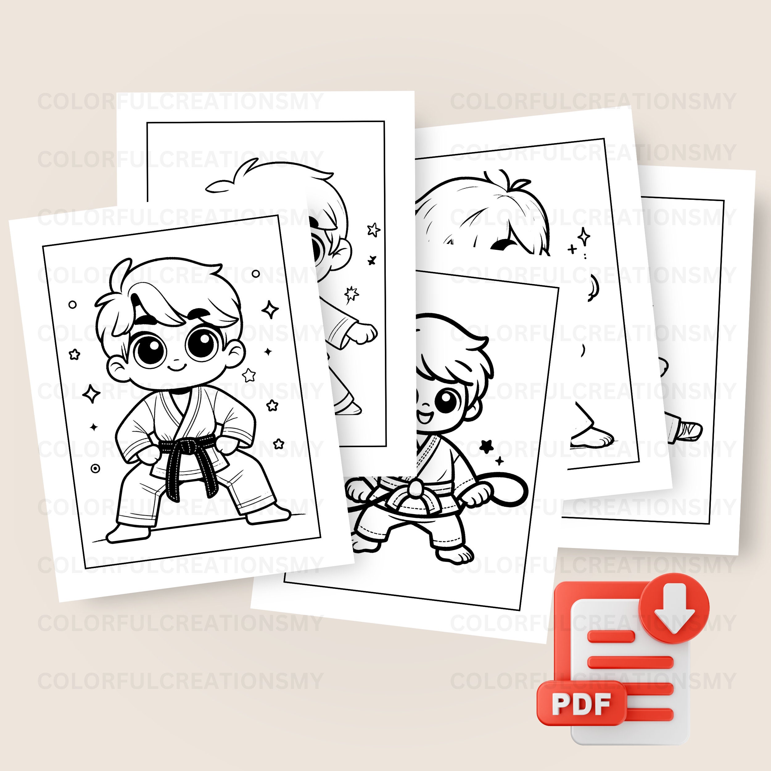 30 Dynamic Martial Arts Coloring Pages for Kids - Fun and Engaging ...