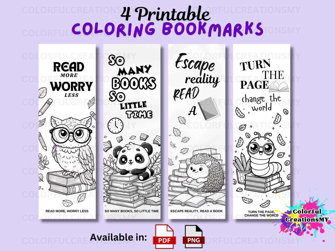 Printable Bookmarks Set, Downloadable Bookmarks for Book Lovers ...