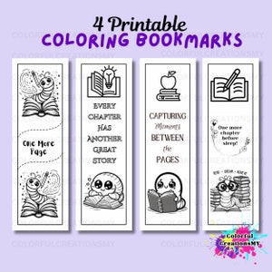 Digital Bookmarks for Book Lovers, Printable Bookmarks Set ...
