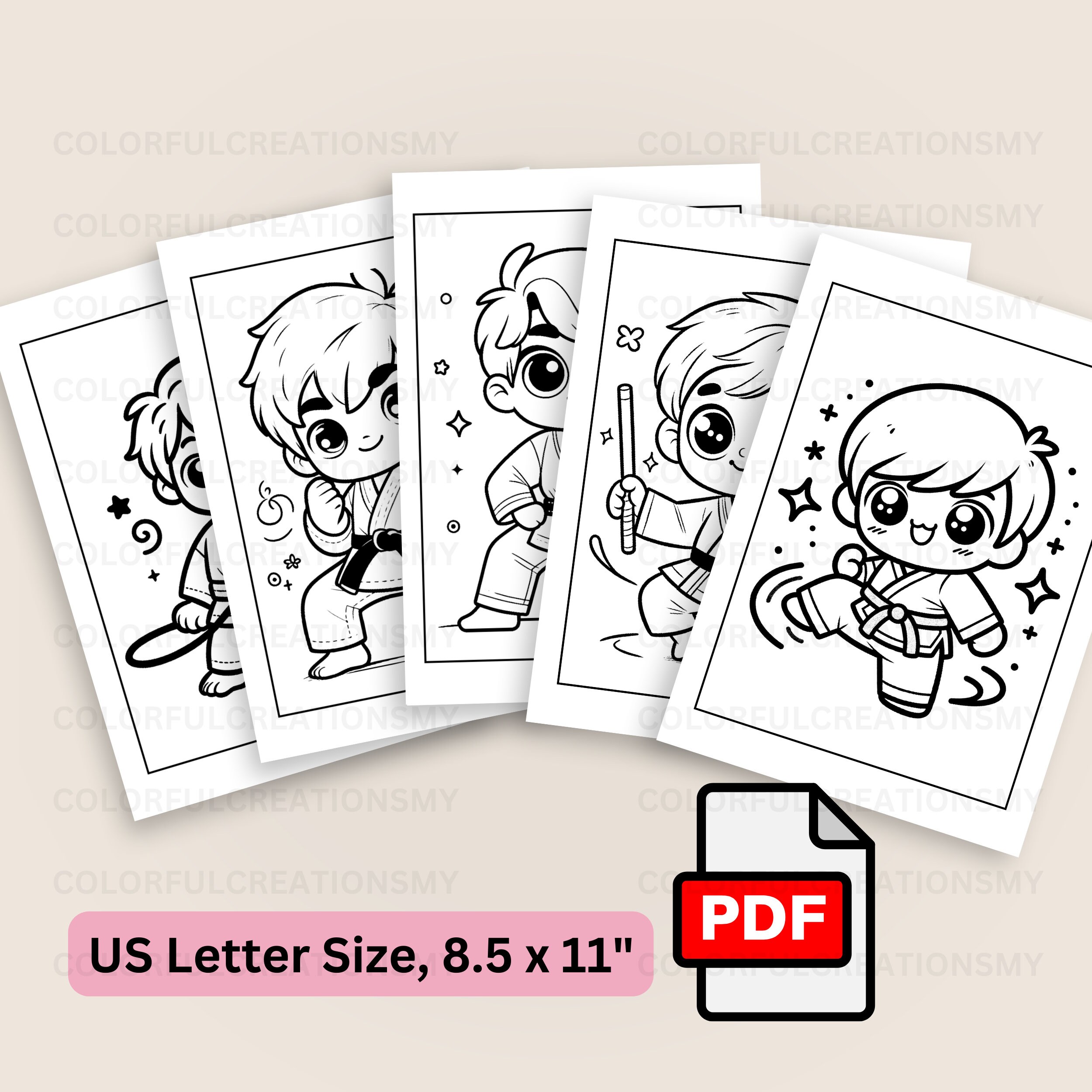 30 Dynamic Martial Arts Coloring Pages for Kids - Fun and Engaging ...