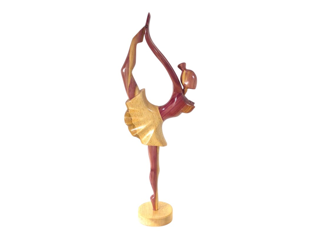 12" Hand Carved Wooden Ballerina | Unique Cedar Red Wood Ballerina ...
