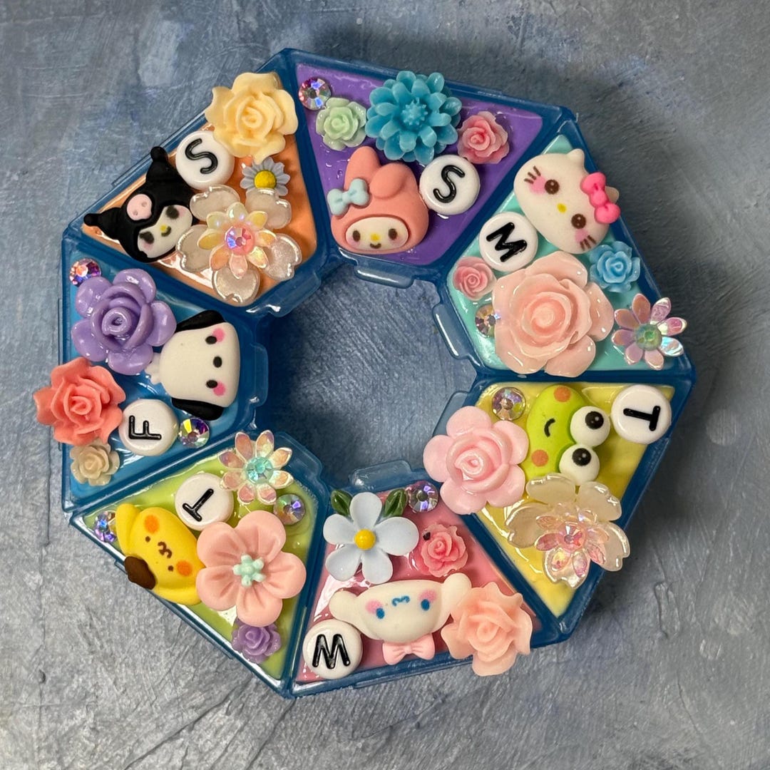 Hello Kitty and Friends, Kawaii 7-day Pill Organizer – Handmade 3 ...
