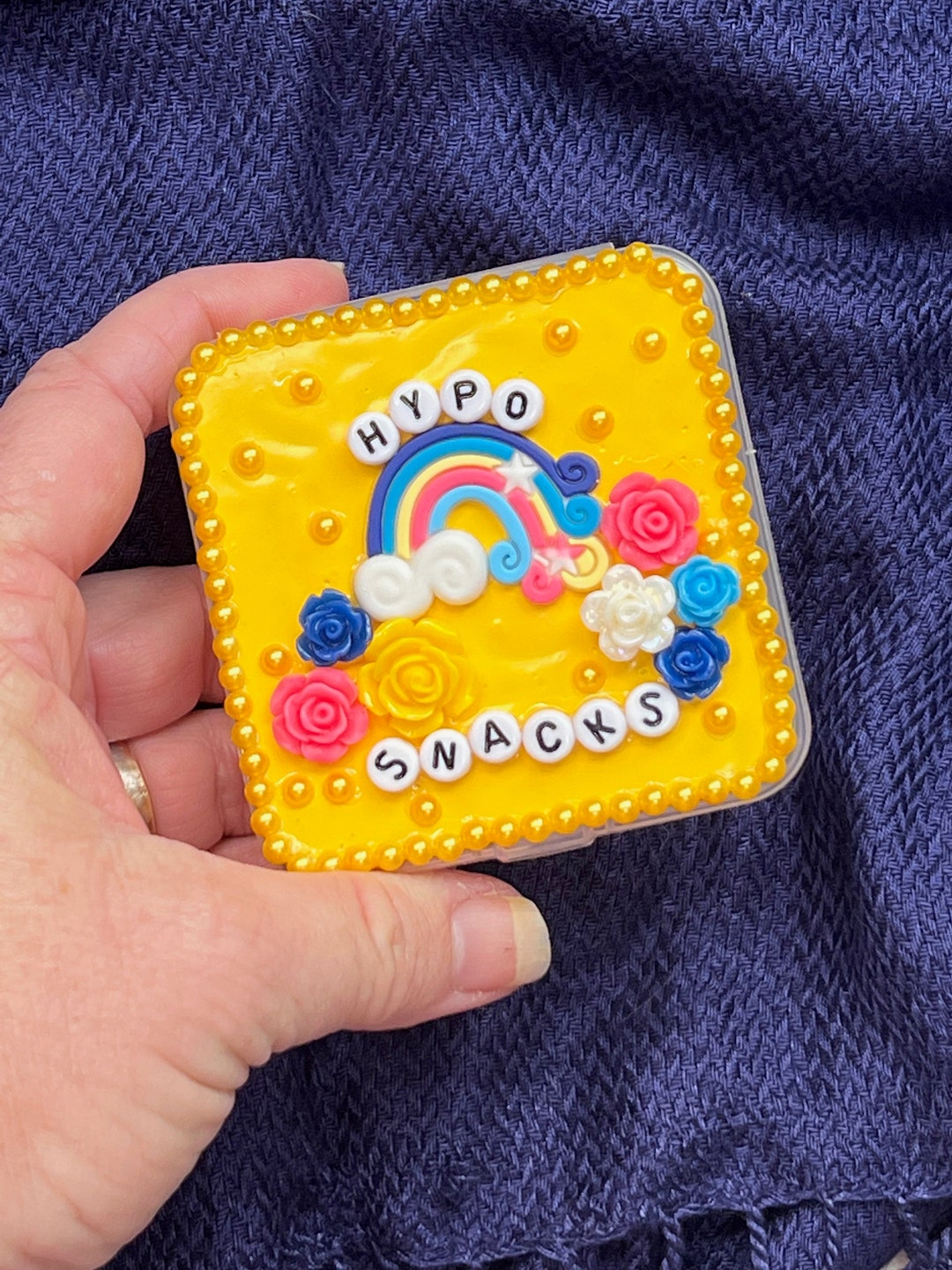 Embellished Hypo Pot Rainbow and Roses Hypo Snacks Case Hypo Treats ...