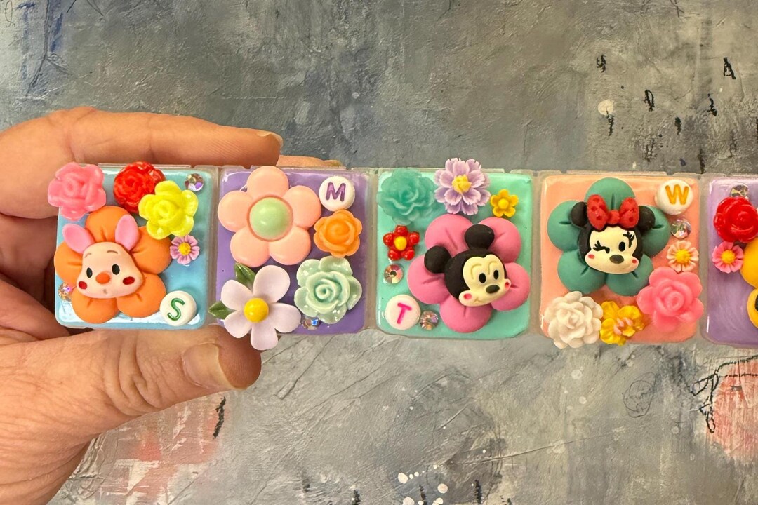 Disney Garden Themed Large Pill Organizer | 7-day Weekly Pill Case ...