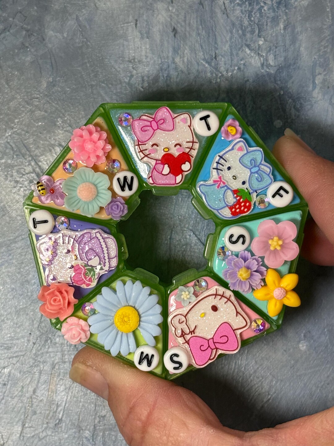 Hello Kitty Pill Organizer: Kawaii Floral 7-day Travel Medicine Case - Etsy