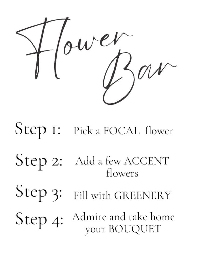Flower Bar Sign Template - Etsy