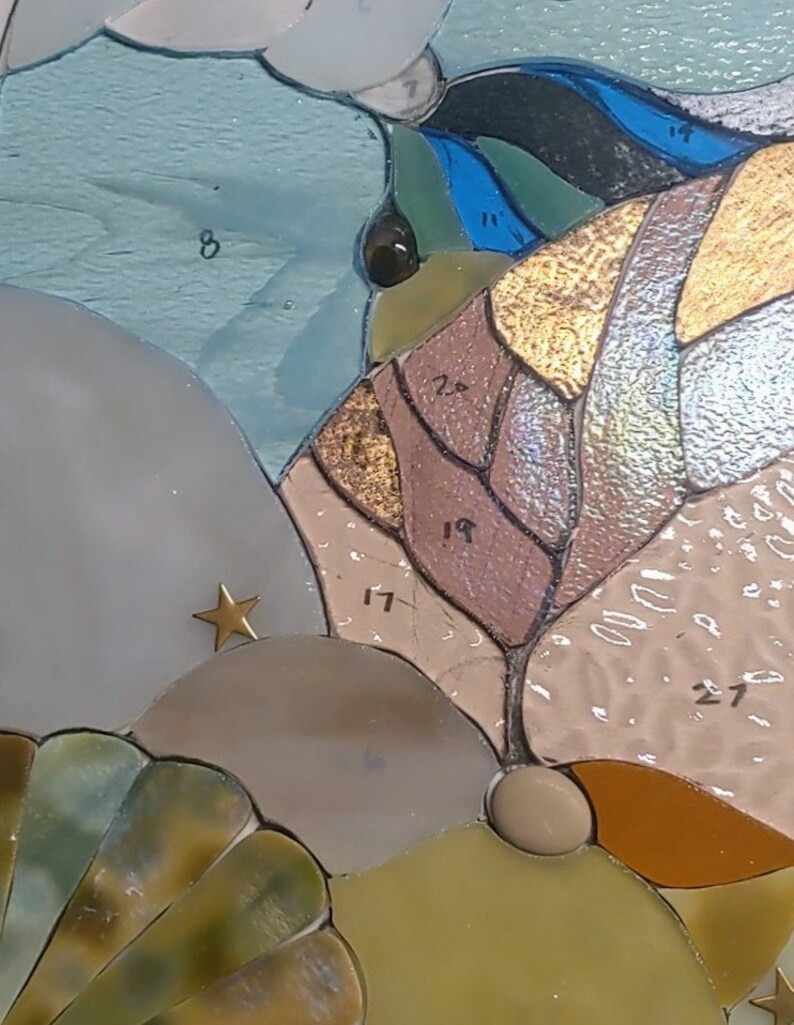 Pattern Seascape ocean Stained Glass Pattern - Etsy