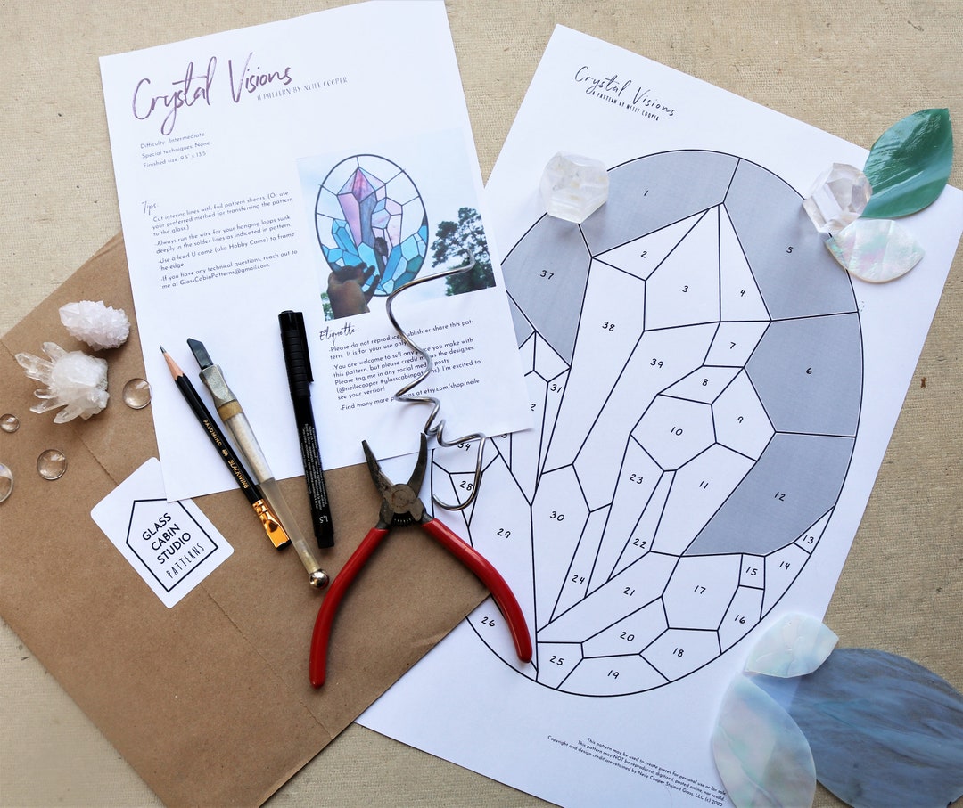 PATTERN - Stained Glass Pattern - Crystal Visions - Etsy