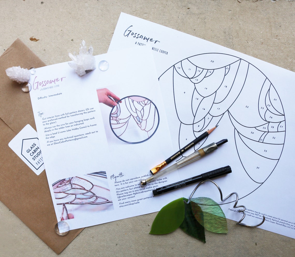 PATTERN Stained Glass Pattern Gossamer - Etsy