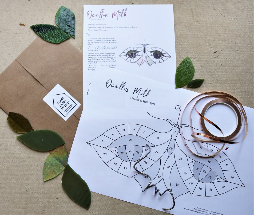 PATTERN - Stained Glass Pattern - Ocellus Moth - Etsy