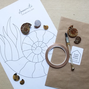 Paper Pattern and Tutorial - Stained Glass - Ammonite Fossil - Option ...