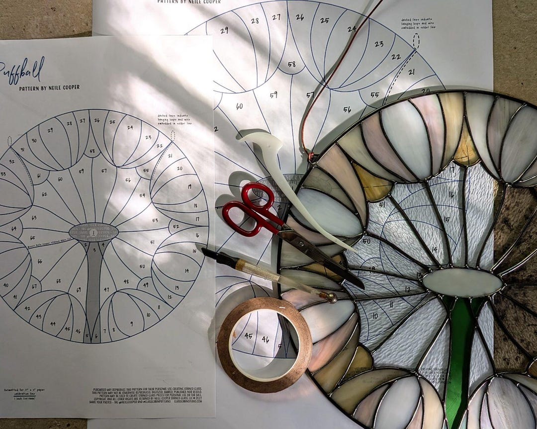 Paper Pattern - Stained Glass - Puffball [dandelion] by Neile Cooper ...
