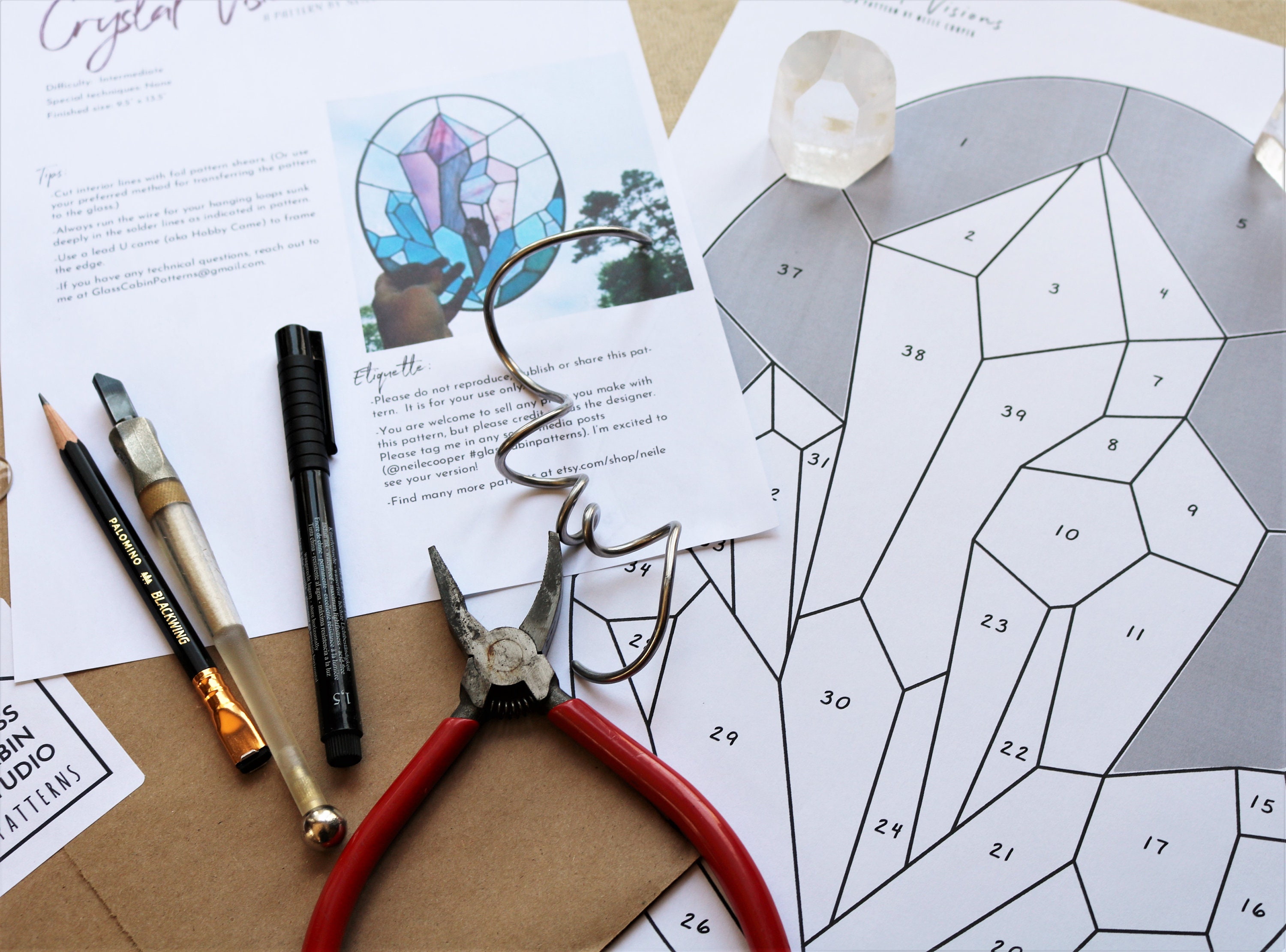 PATTERN Stained Glass Pattern Crystal Visions | Etsy