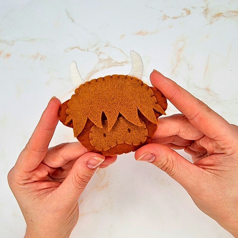 Felt Highland Cow PDF / SVG Sewing Pattern, Easy Beginner Friendly Wee ...