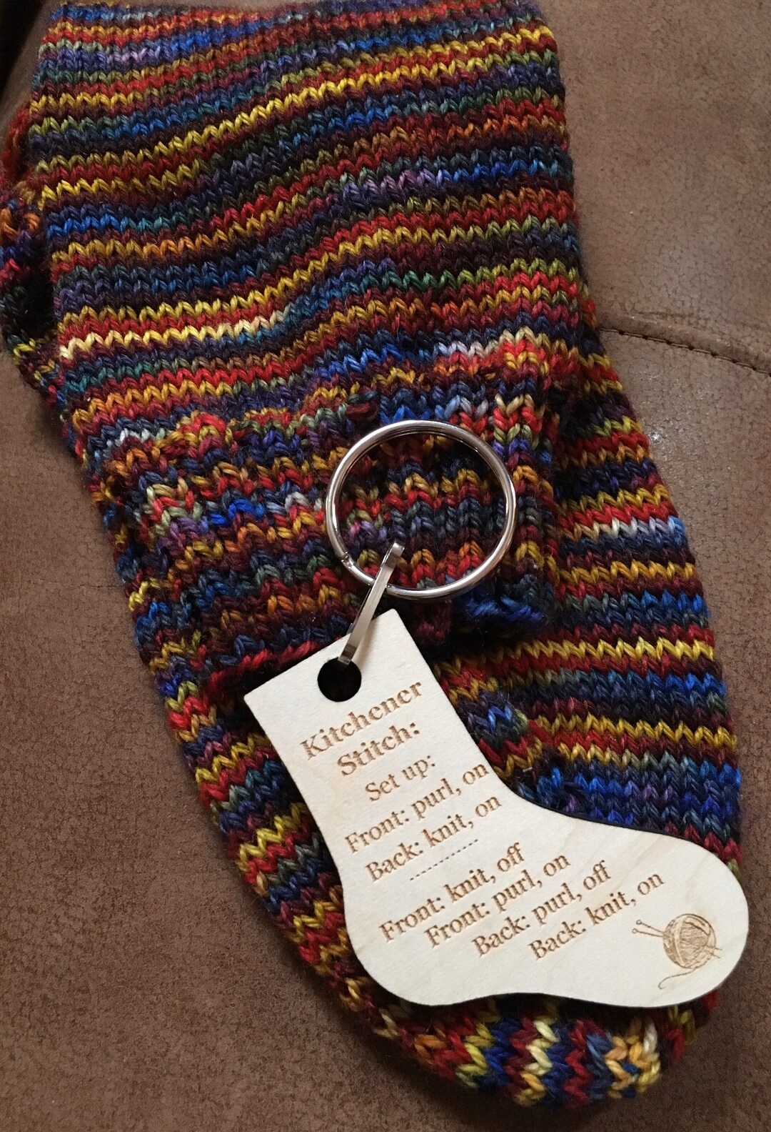 Kitchener Stitch Mini Wood Sock Knitting Tool Keychain - Etsy