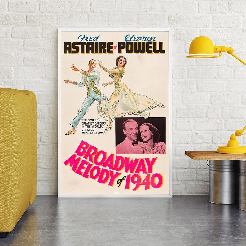 Broadway Melody of 1940 Movie Poster Canvas, Wall Art, Classic Movie ...