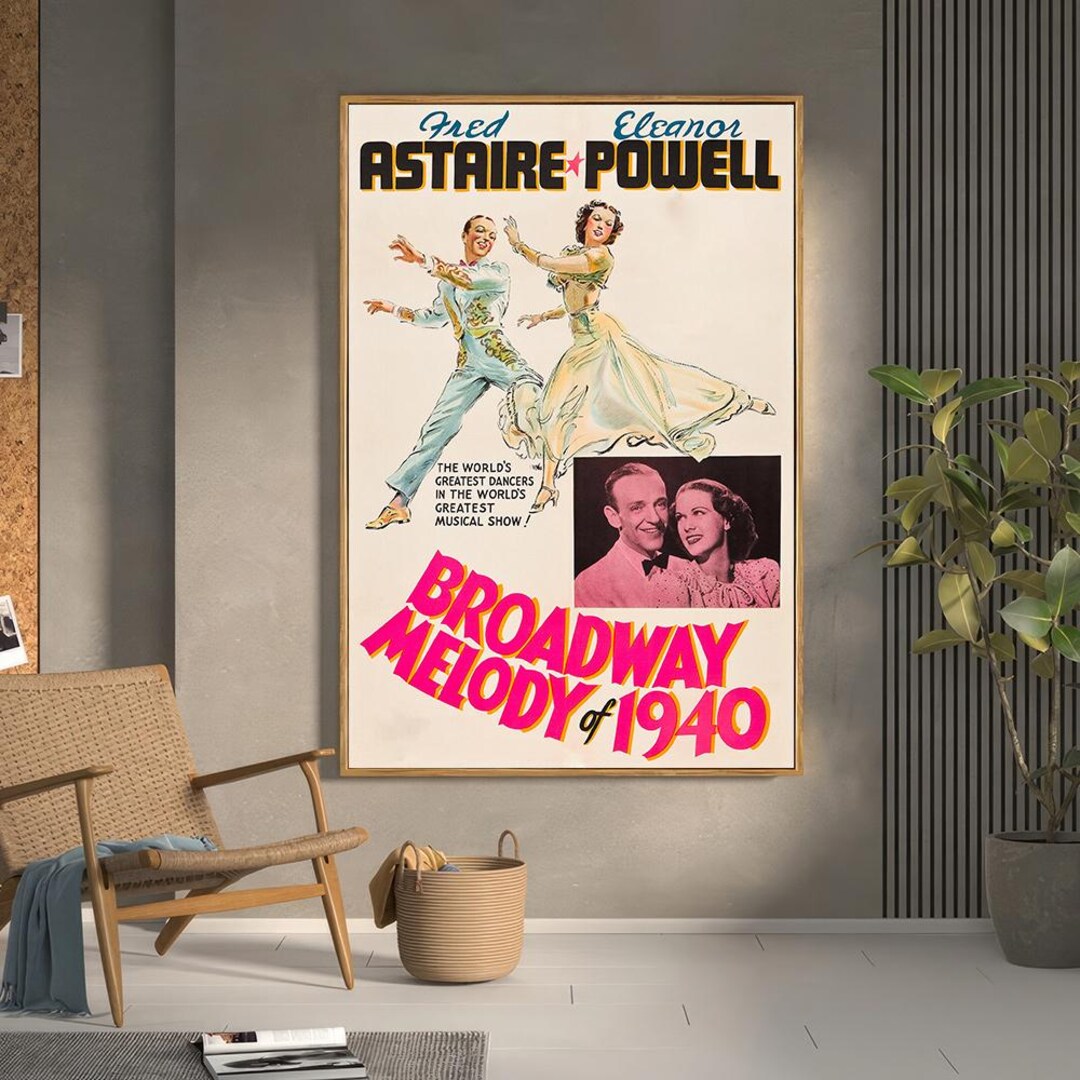 Broadway Melody of 1940 Movie Poster Canvas, Wall Art, Classic Movie ...