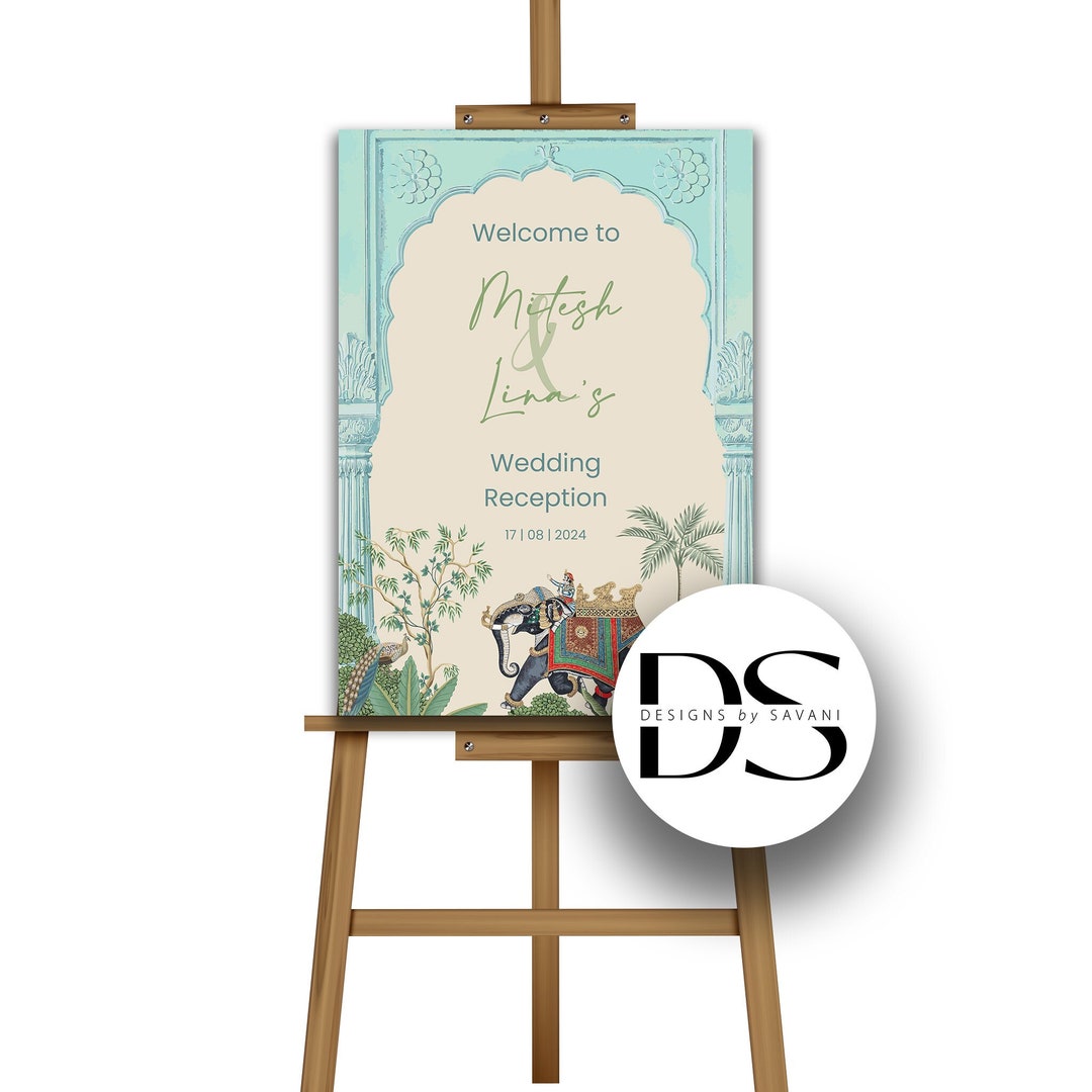 Custom Parveen Welcome Board - Elegant Wedding Stationery and Decor ...