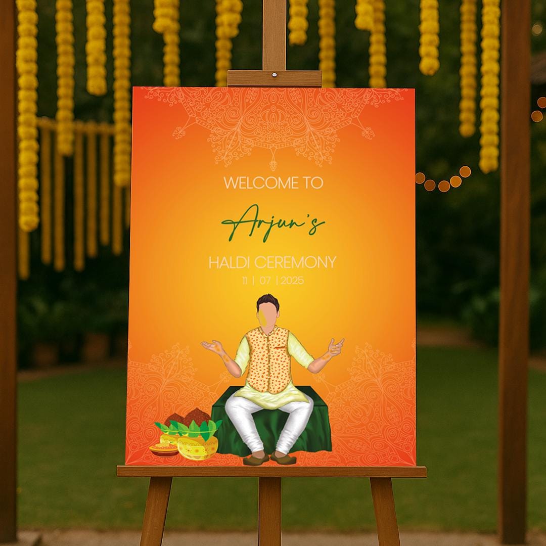 Personalized Haldi Ceremony Welcome Sign: Indian Wedding Decor - Etsy