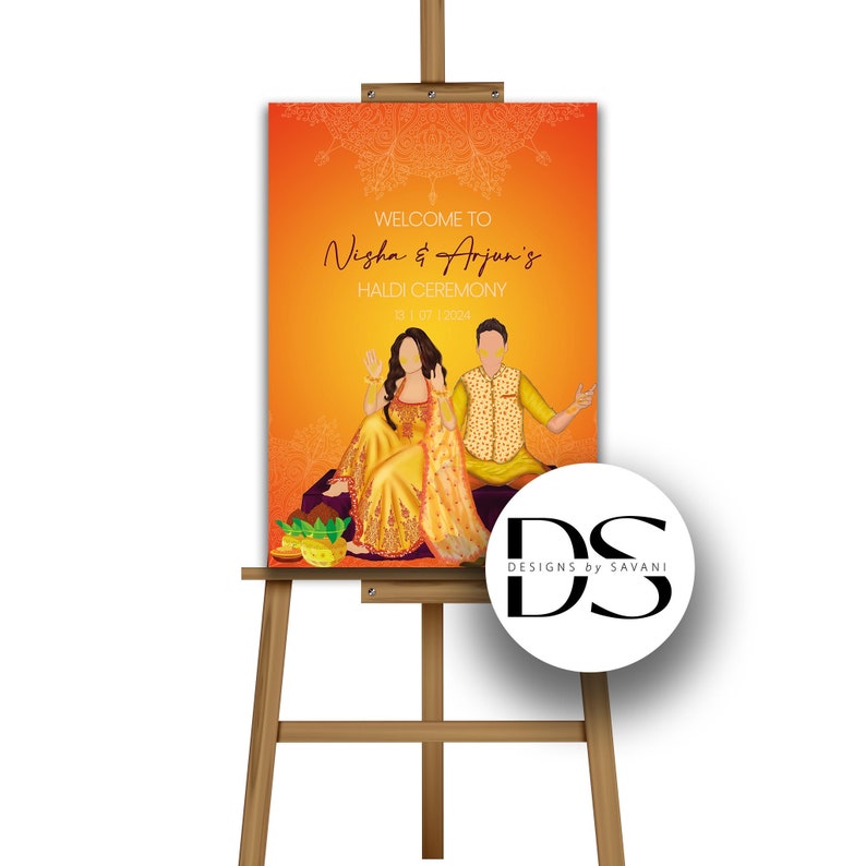 Sana couple Haldi Ceremony Welcome Board Welcome Sign Wedding ...