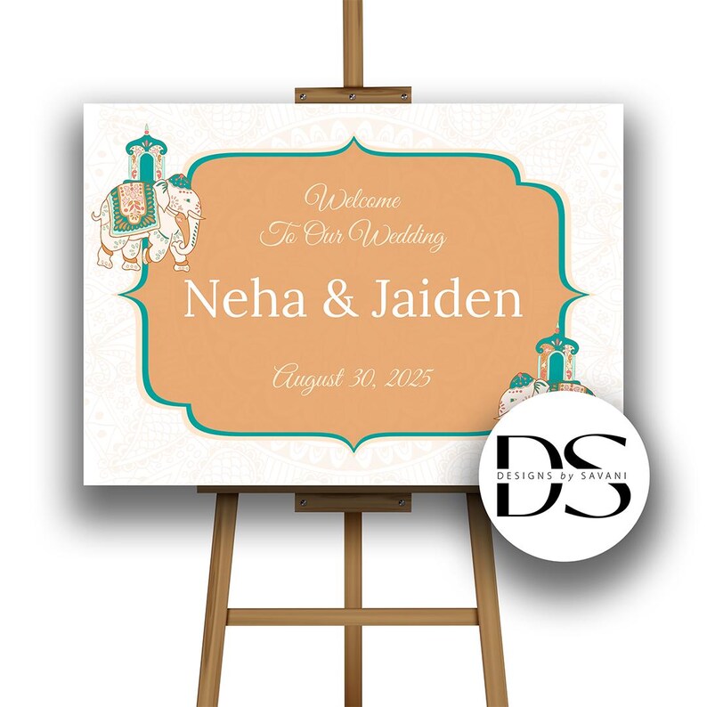 Personalised Hathi Welcome Sign for Wedding - Indian Elephant Theme ...