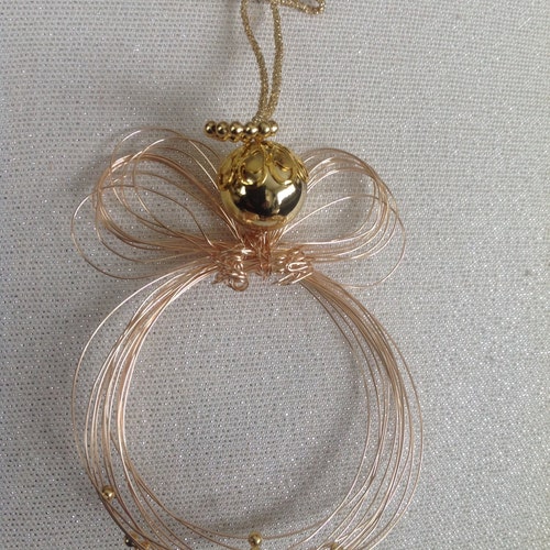 Gold Wire Angel With Beads Ornament Hand Formed With Pouch - Etsy