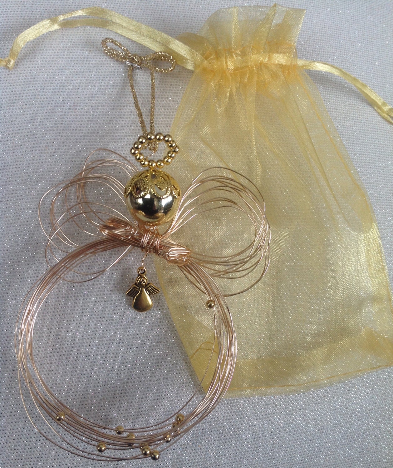 Gold Wire "made for an Angel" Ornament Hand Formed With Pouch - Etsy
