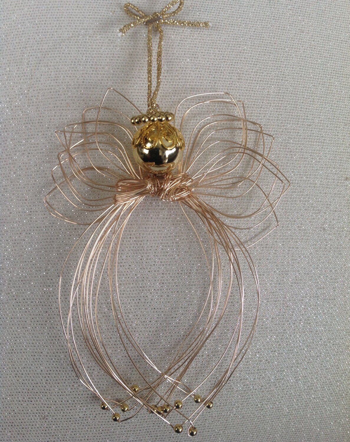 Gold Wire Angel With Beads Ornament Hand Formed With Pouch | Etsy