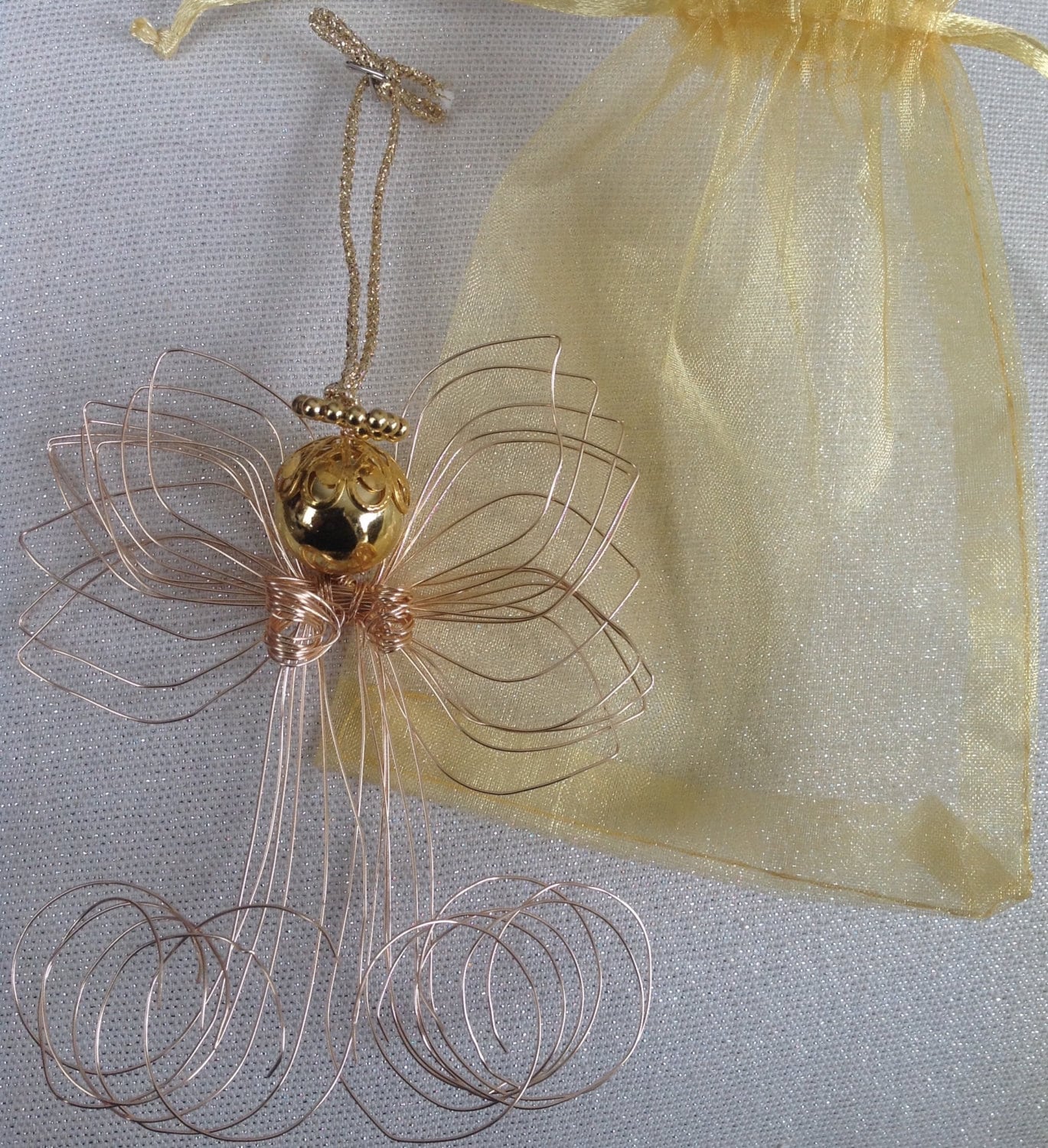 Wire Angel Ornament Hand Formed With Gift Pouch - Etsy
