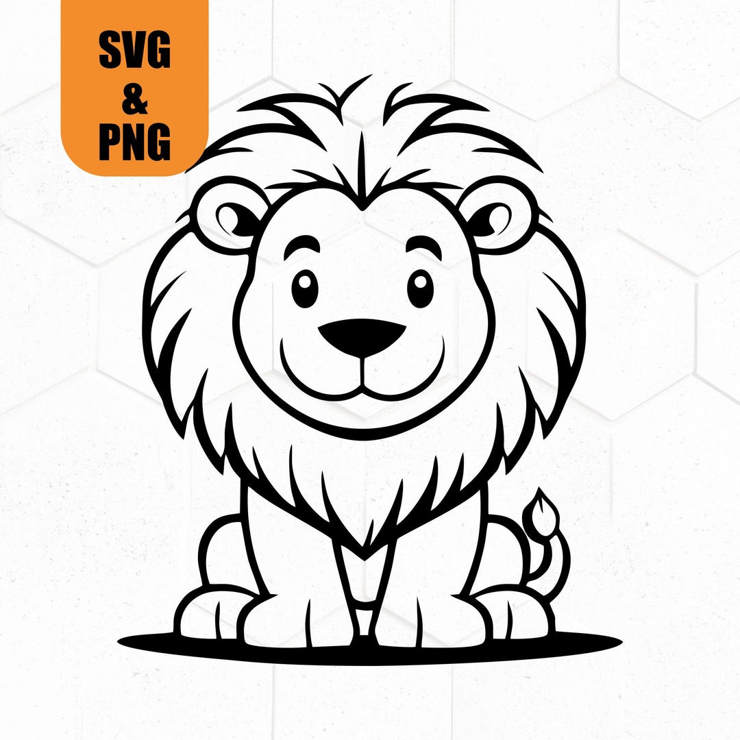 Cute Lion SVG PNG, Digital Download for Cricut, Baby Gifts, T-shirt Art ...