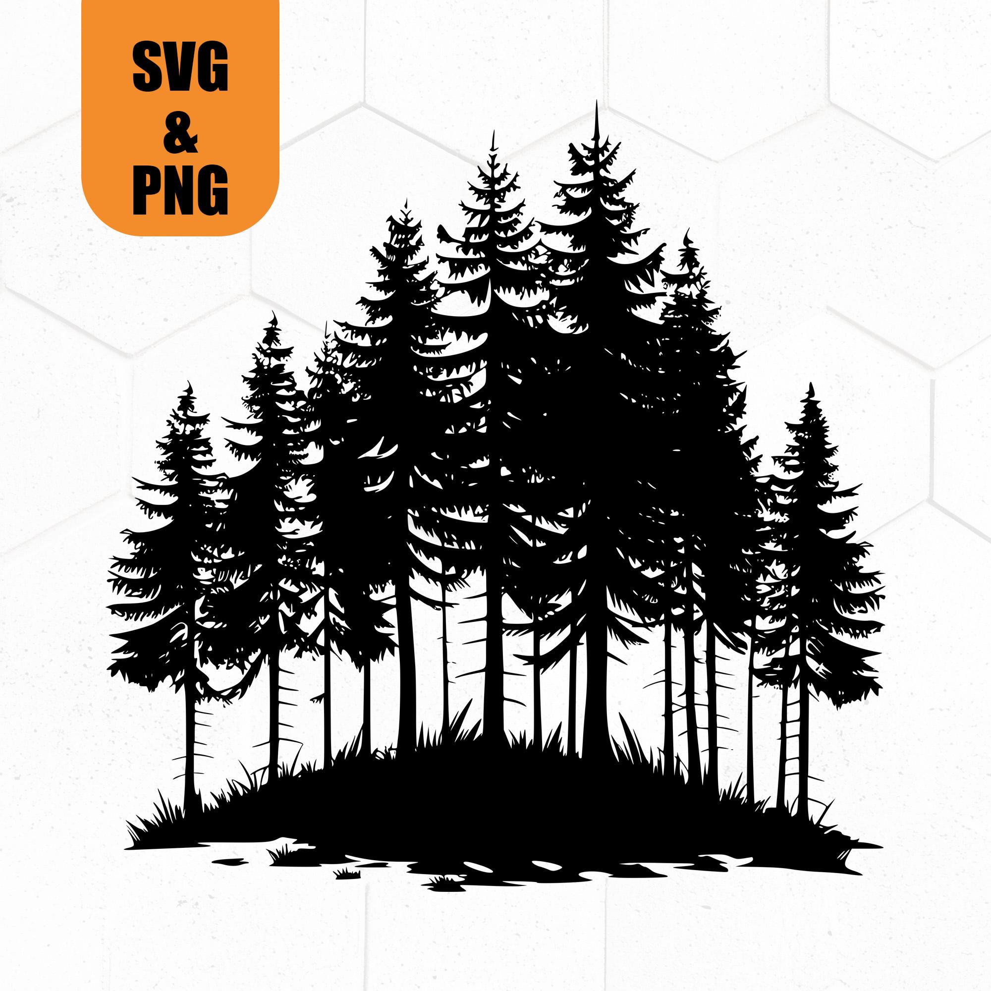 Forest SVG PNG, Digital Download for Cricut, Nature Crafts, T-shirt Art ...