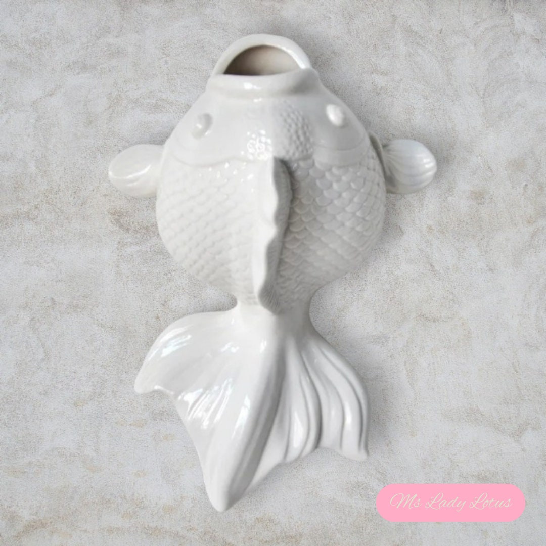Handmade Large Fish Wall Vase, Unique Boho Wall Decor, Wall Hanging ...
