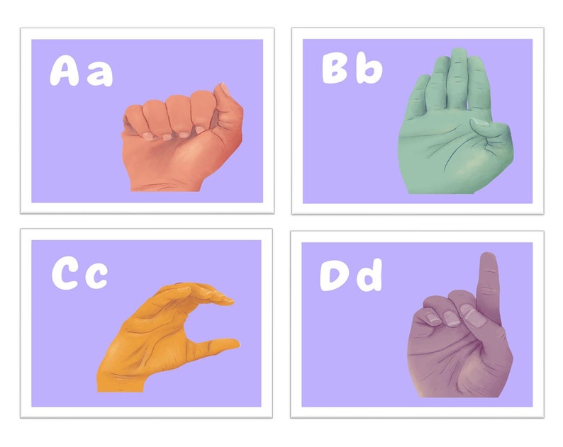 ASL Letters Flash Cards Sign Language Letters American Sign Language ...