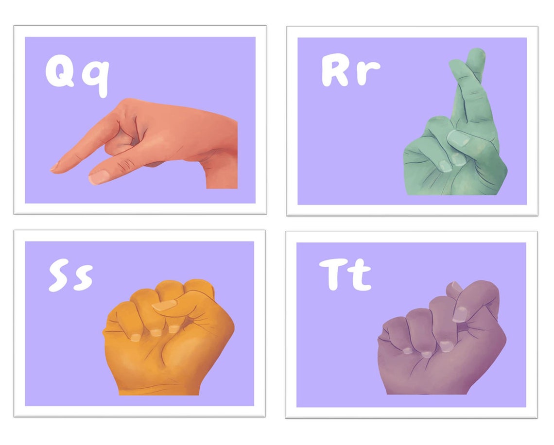 ASL Letters Flash Cards Sign Language Letters American Sign Language ...