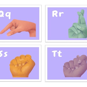 ASL Letters Flash Cards Sign Language Letters American Sign Language ...