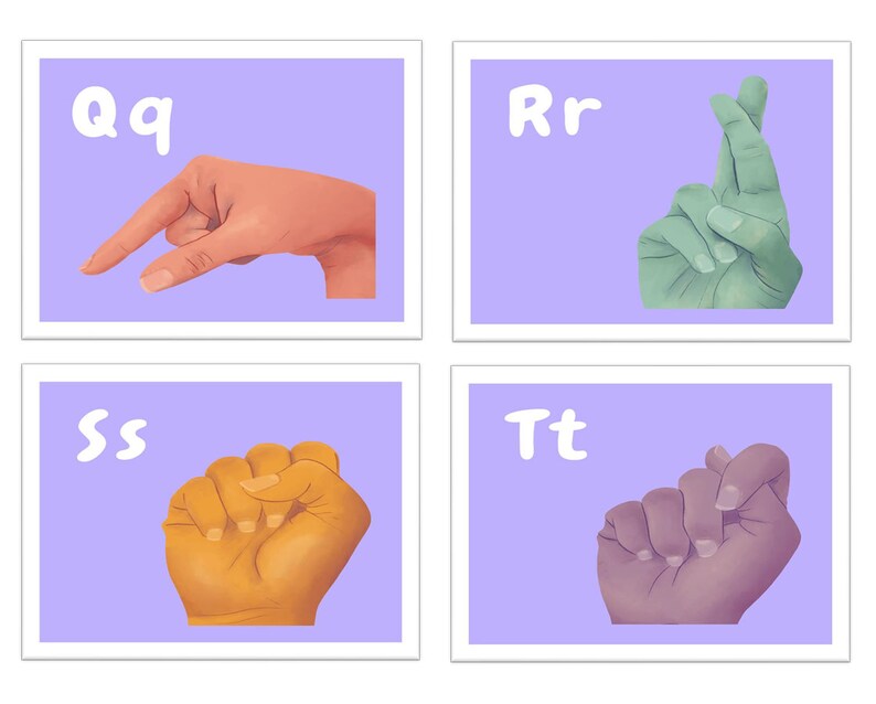 ASL Letters Flash Cards Sign Language Letters American Sign Language ...