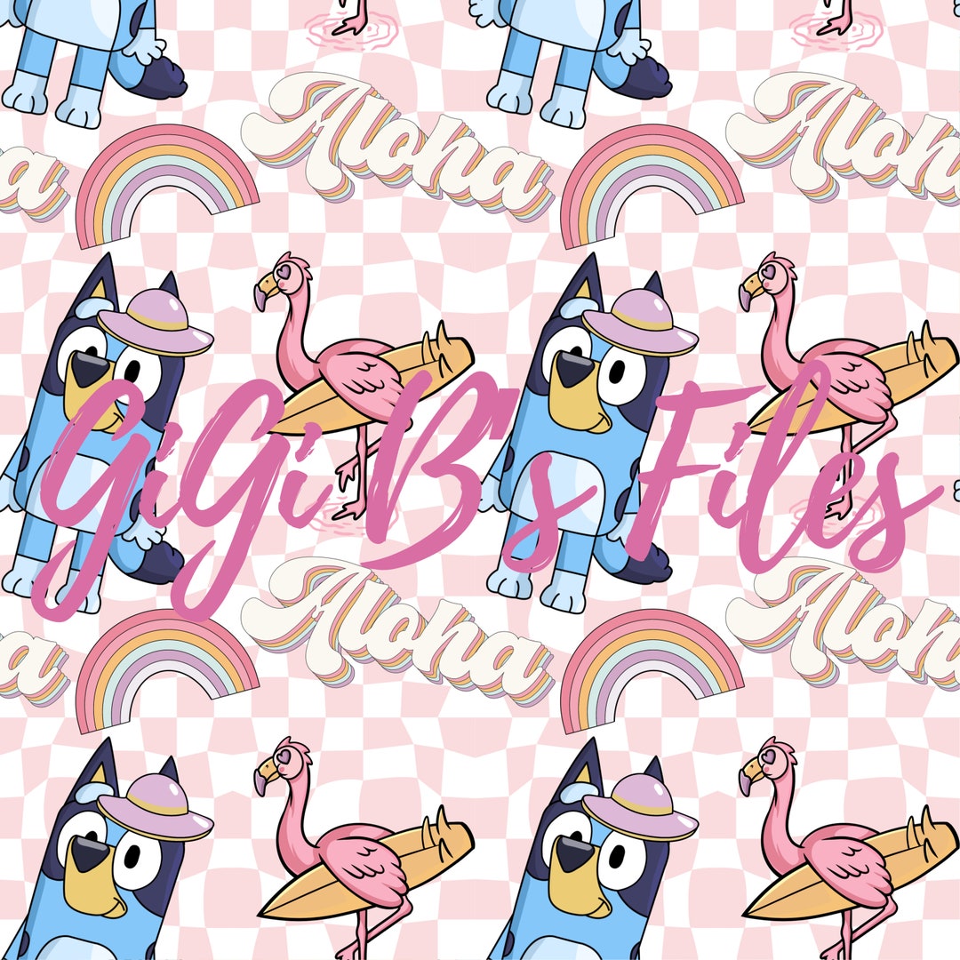 Groovy Summer Bluey Digital Seamless File - Etsy
