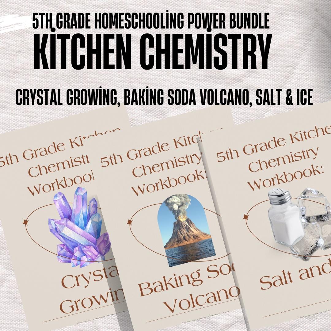 5th Grade Kitchen Chemistry Workbook Bundle- Homeschooling Must Have ...