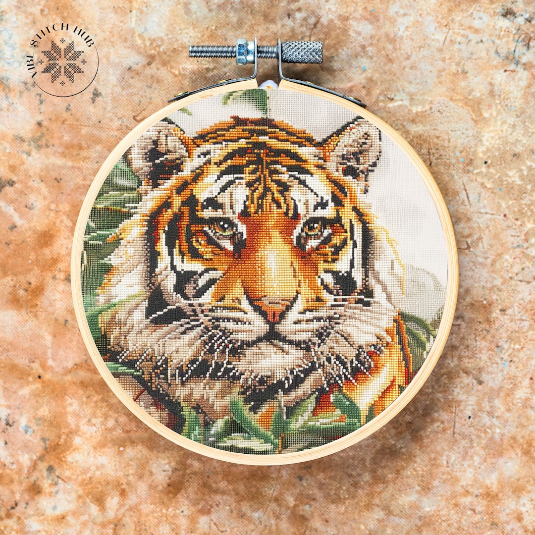 Tiger Cross Stitch Pattern Embroidery, Animal Cross Stitch Designs ...