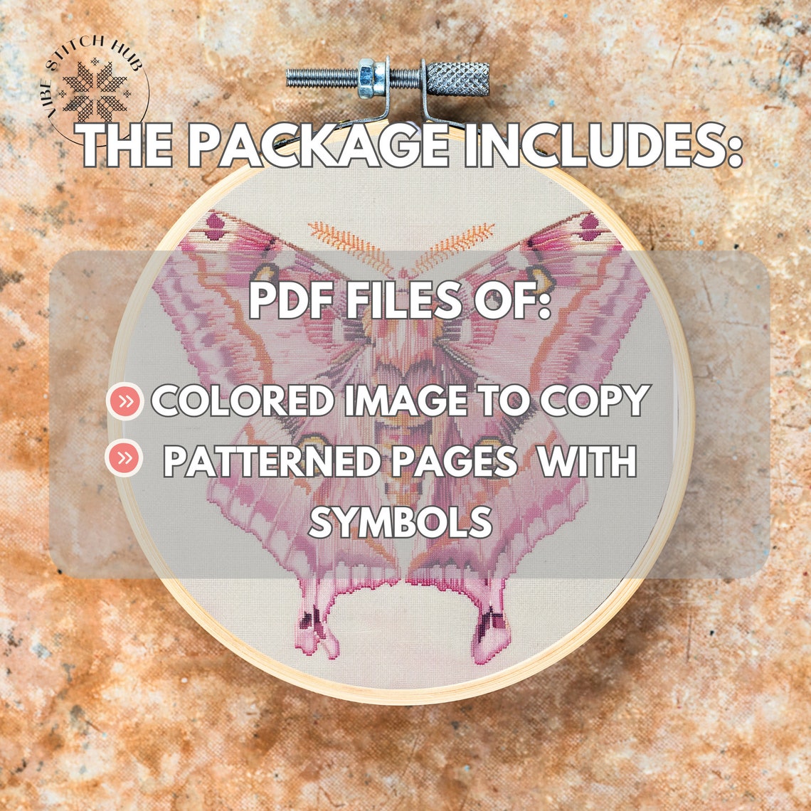 Pink Moth Butterfly Cross Stitch Pattern, Modern Cross Stitch Designs ...