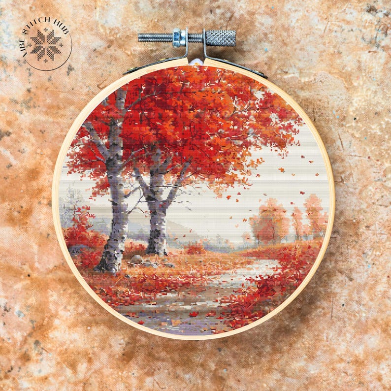 Autumn Colors Passage Cross Stitch Pattern Embroidery, Cross Stitch ...