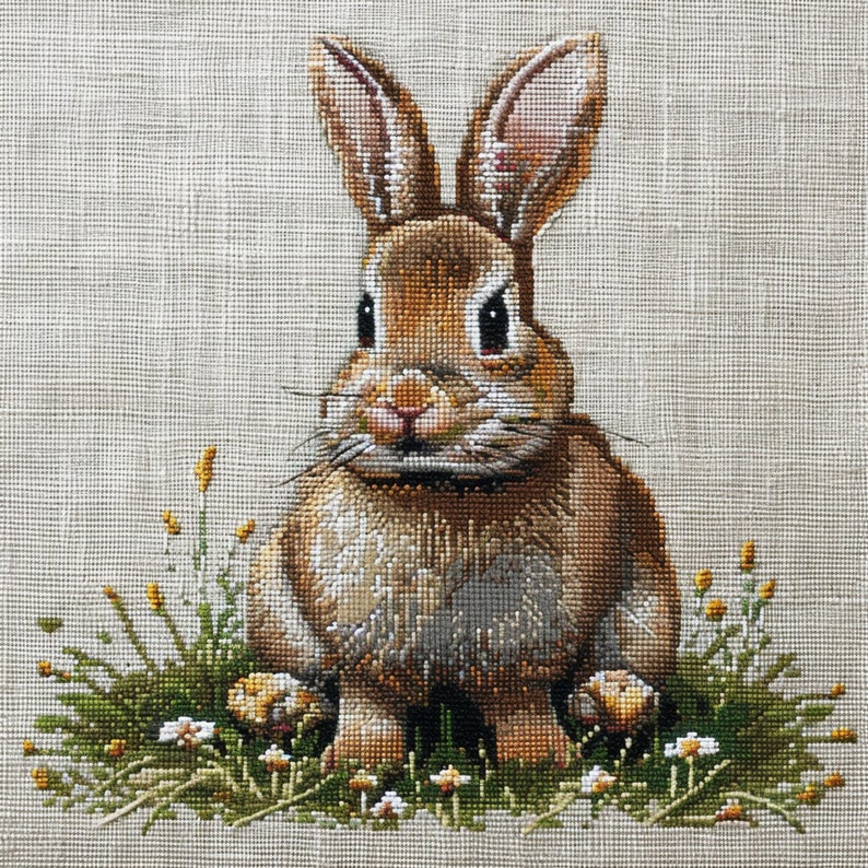 Rabbit Cross Stitch Pattern Embroidery, Animal Cross Stitch Designs ...