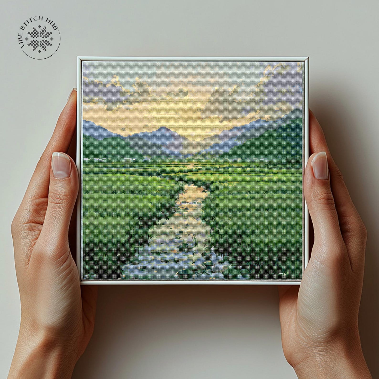 Green Rice Cross Stitch Pattern Embroidery Floral Cross Stitch Designs ...