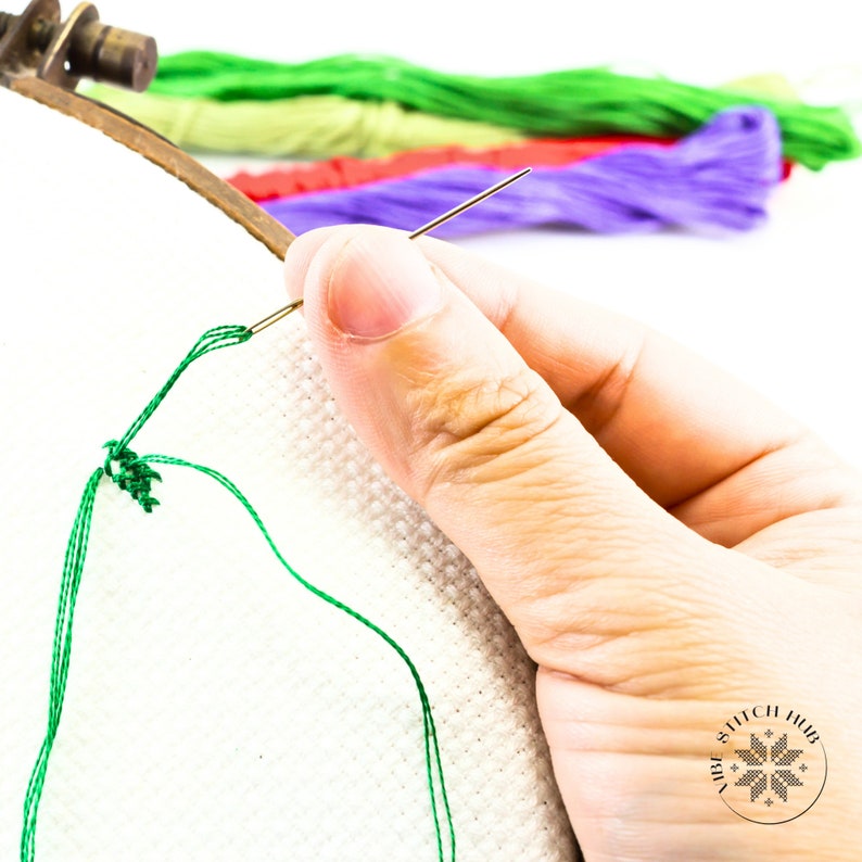 Green Passage Cross Stitch Pattern Embroidery, Floral Cross Stitch ...