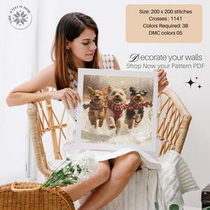 Dogs Running Cross Stitch Pattern - Easy Beginner Kit, Embroidery PDF ...