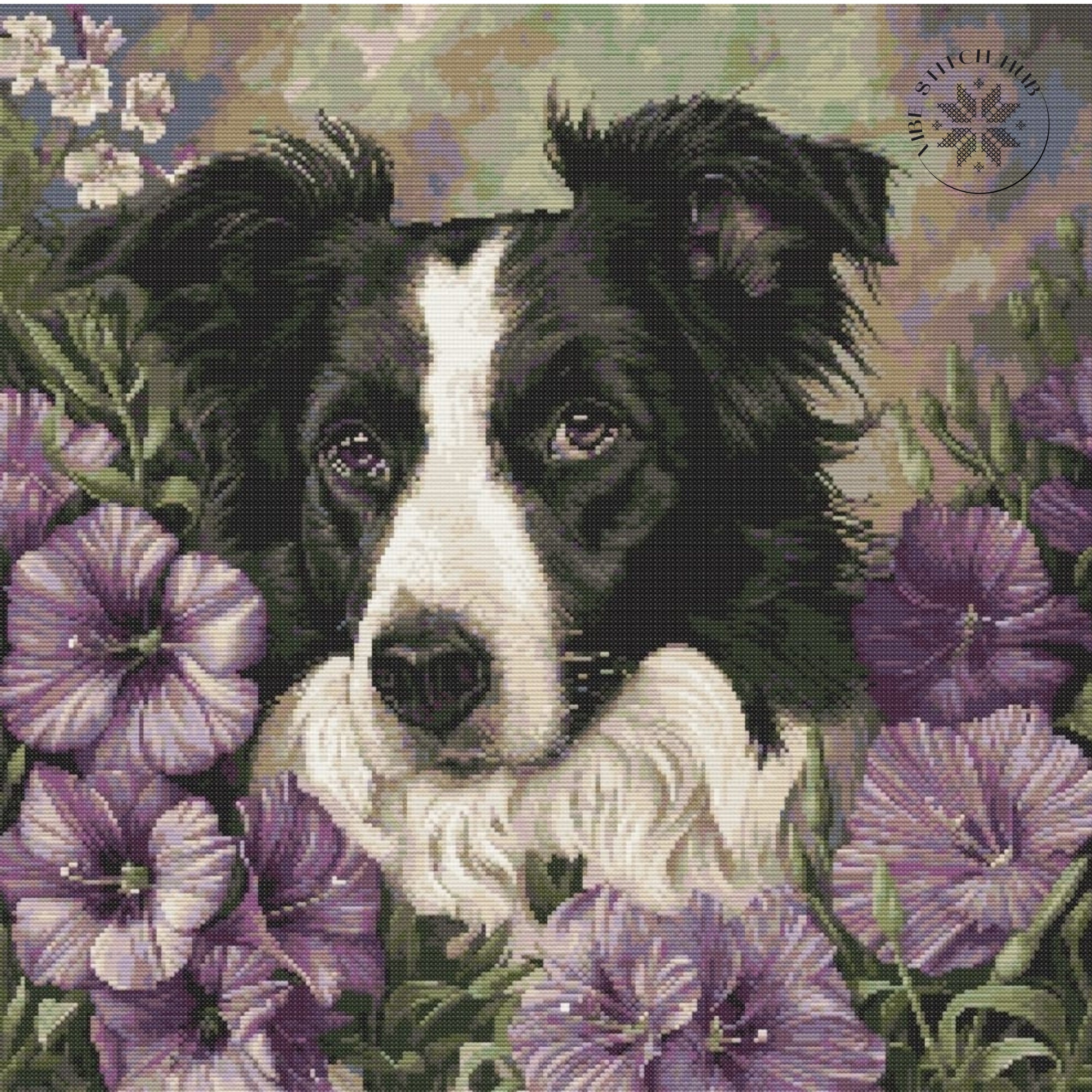 Border Collie Cross Stitch Pattern PDF - Easy Embroidery Kit for ...