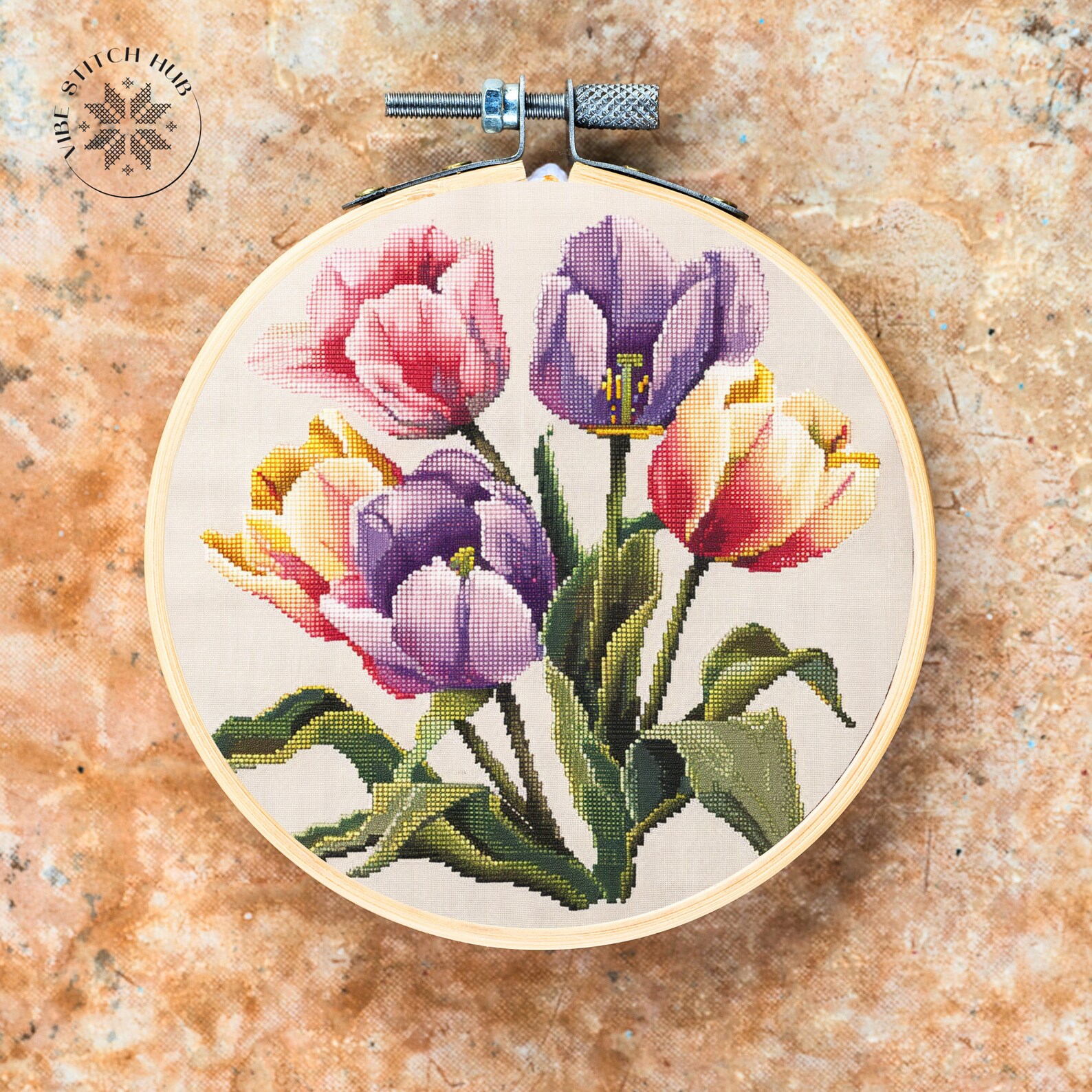 Tulips Cross Stitch Pattern Embroidery, Floral Cross Stitch Designs ...
