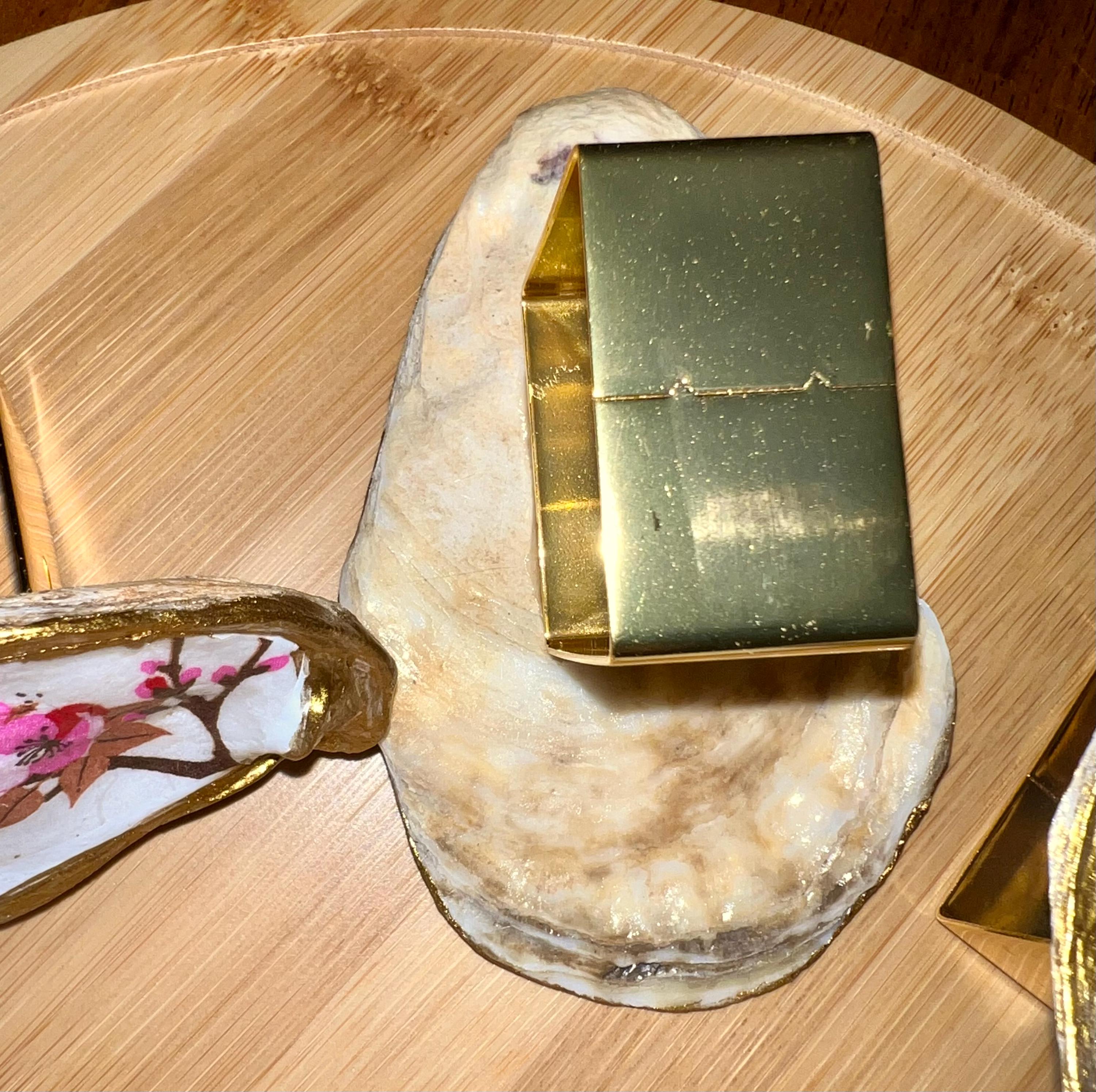 Cherry Blossom Gold Pink Decor Shell Napkin Rings Set of 4 Table Decor ...