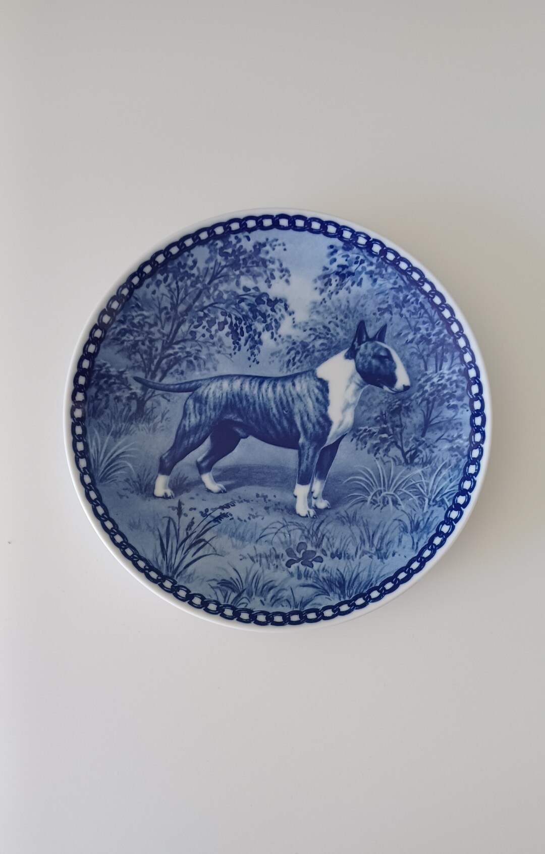 Original Hunde Plate Bull Terrier Decorative Plate, Dog Plate ...
