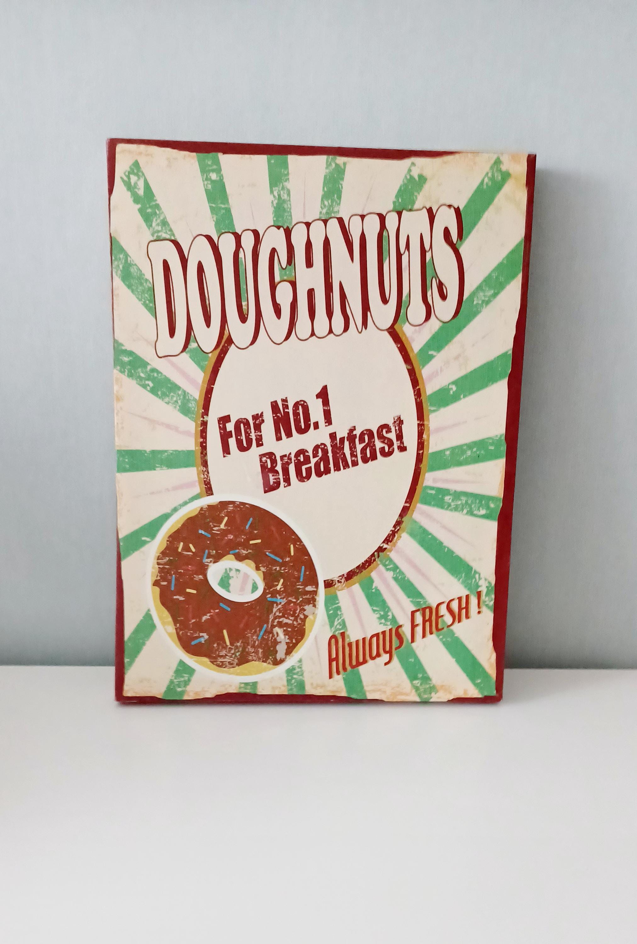 Vintage Style Doughnut Canvas Print Retro Kitchen Wall Art, Perfect for ...